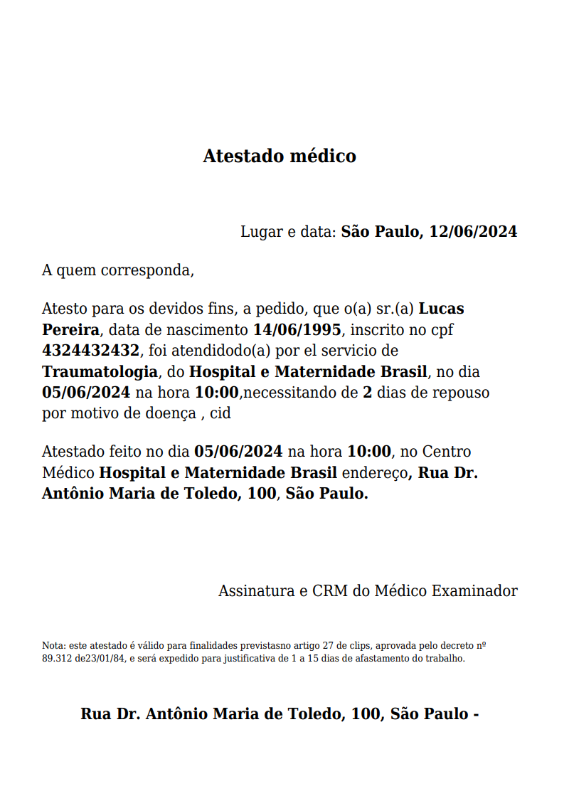 Fazer um atestado médico online【en PDF y gratis】 Fazer um atestado médico online【en PDF y gratis】